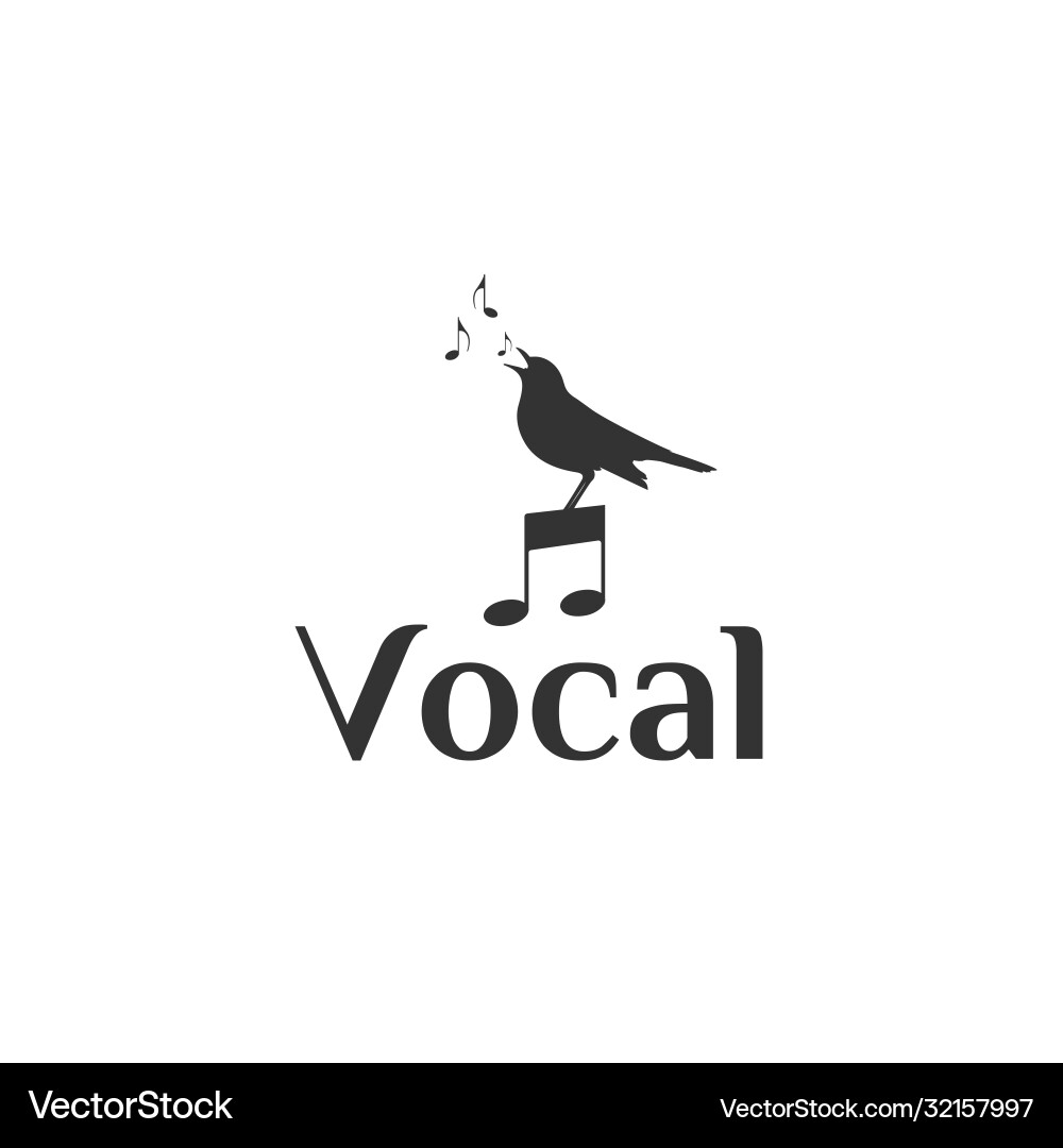 Singing bird for music vocal logo design Vector Image