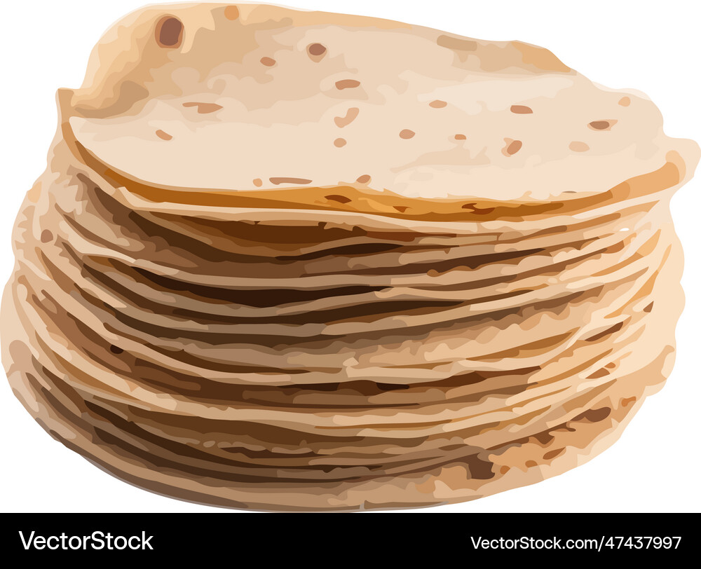 Stack of pita bread breakfast food Royalty Free Vector Image