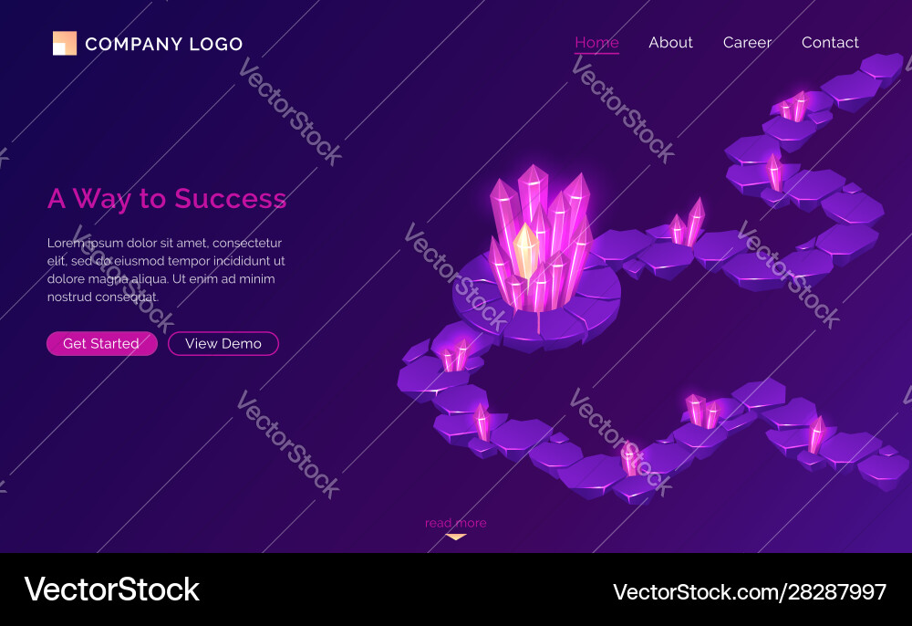 Way to success game isometric concept Royalty Free Vector