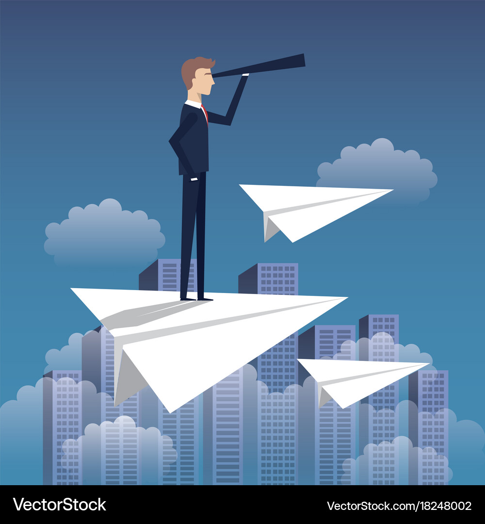 Business plan growth with businessman avatar Vector Image
