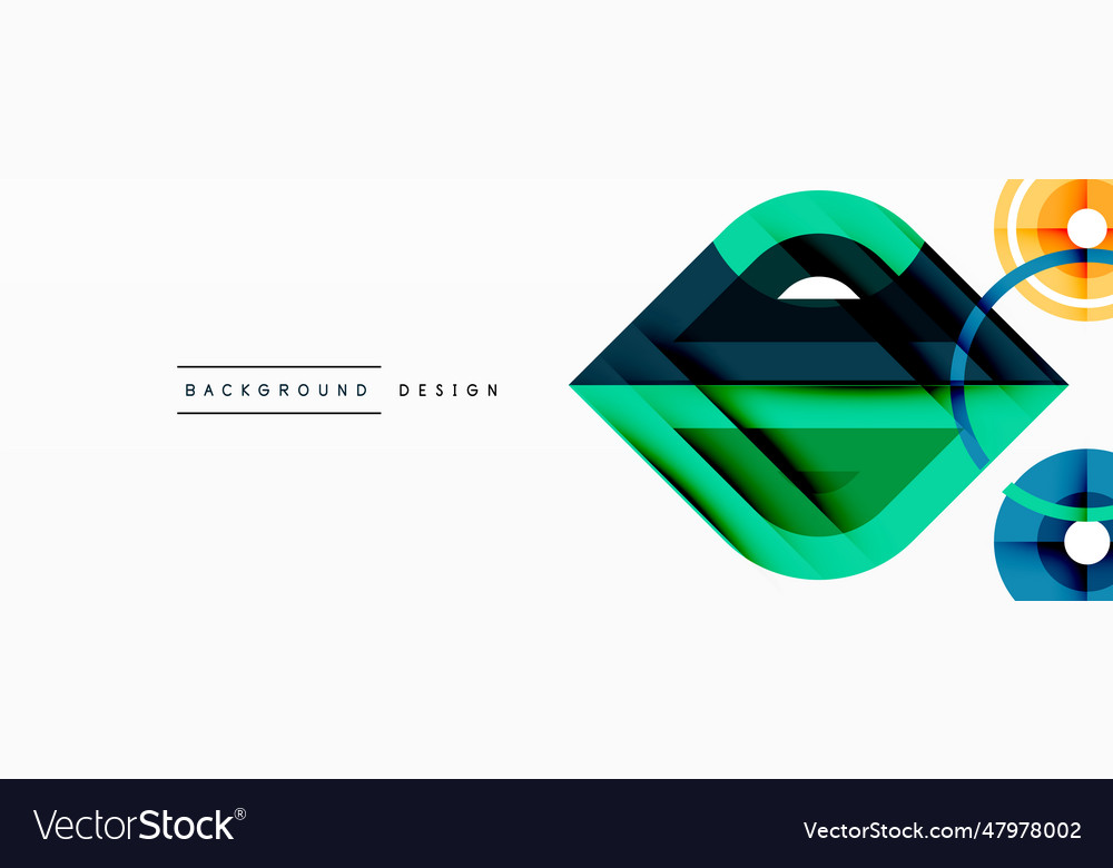 Colorful triangles and round shapes background Vector Image