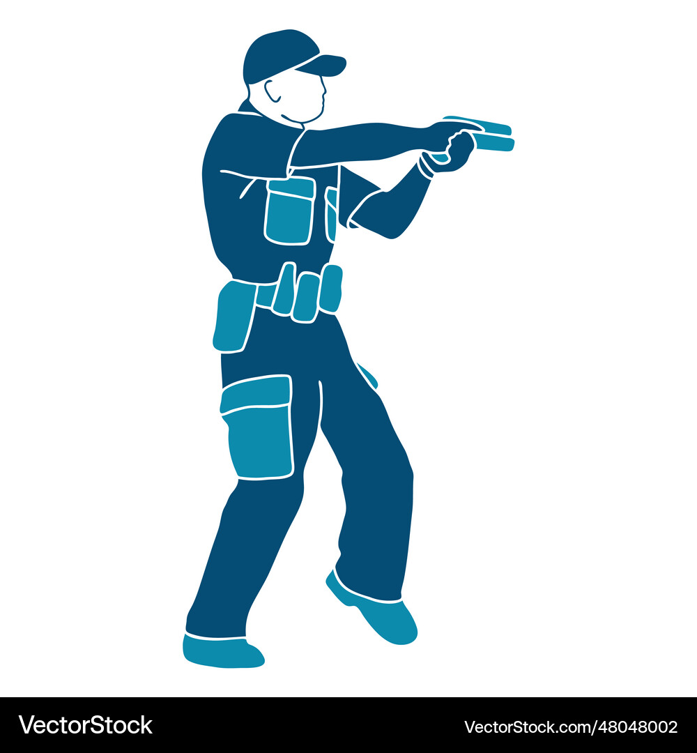 Cop police officer handgun Royalty Free Vector Image