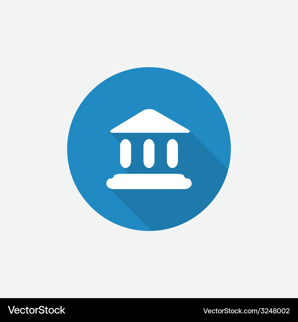 Court law flat blue simple icon with long shadow Vector Image
