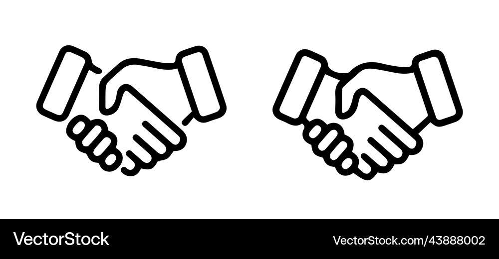 Handshake icon set isolated on white background h Vector Image