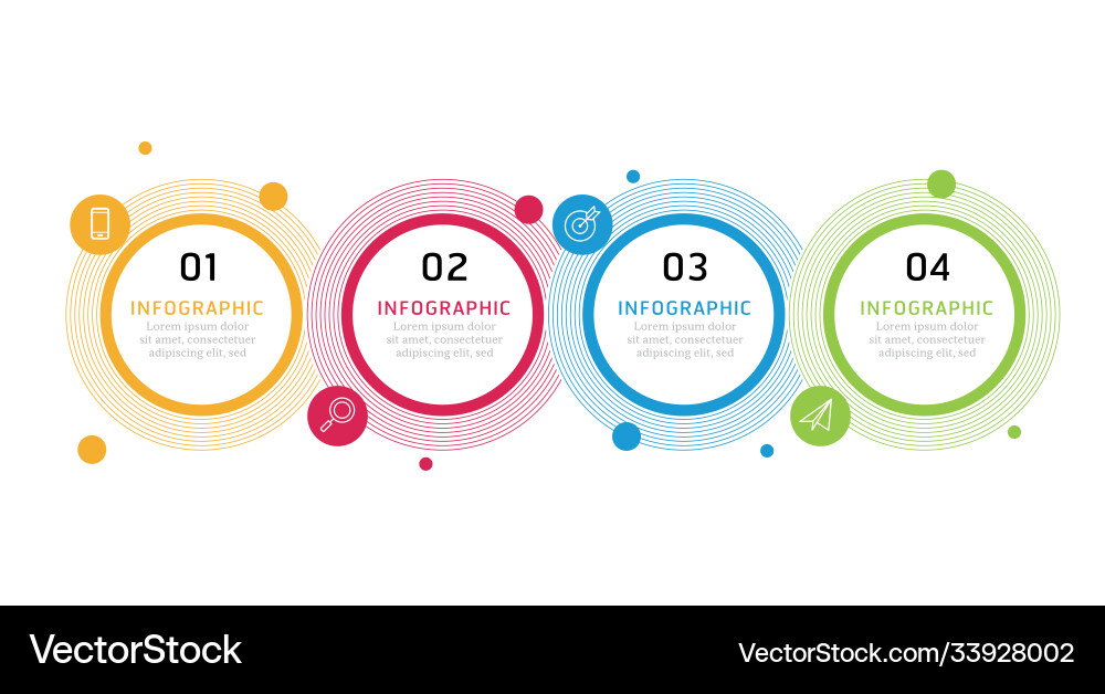 Infographic label design template with icons 4 Vector Image