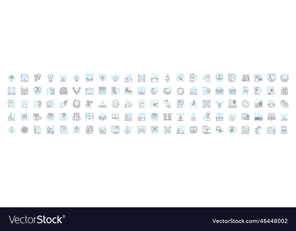 Learning process line icons set knowledge Vector Image