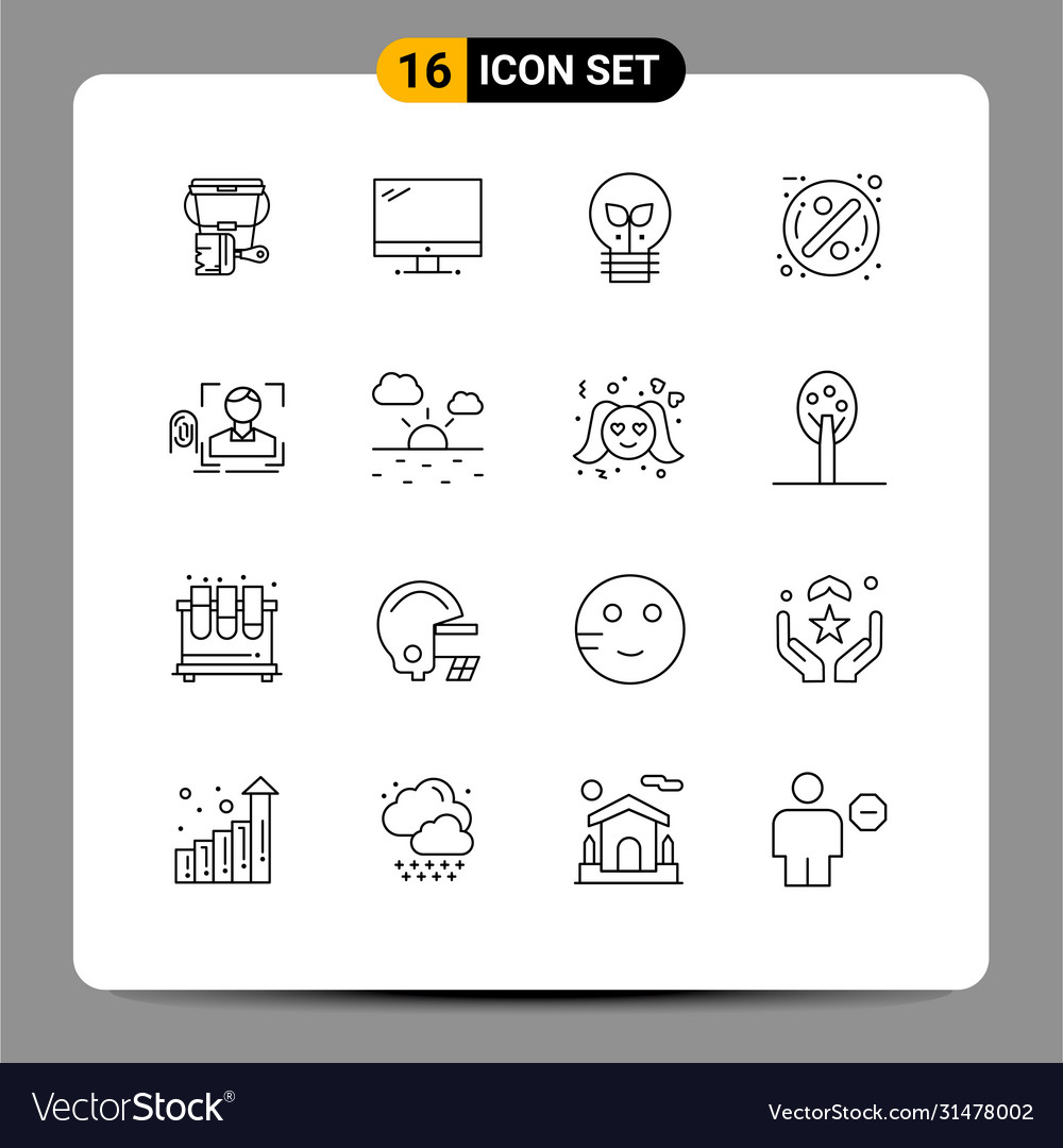 Mobile interface outline set 16 pictograms Vector Image Mobile interface outline set 16 pictograms Vector Image