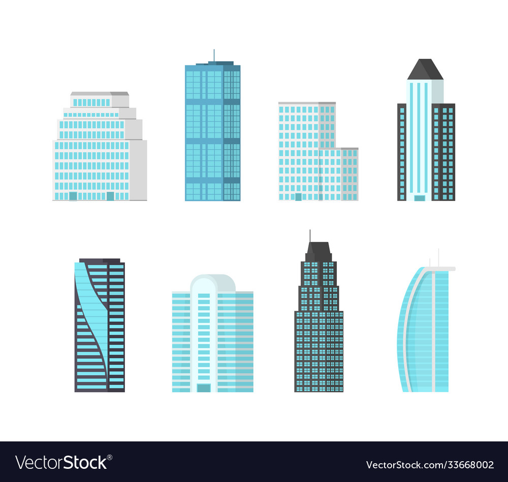 Modern city skyscrapers Royalty Free Vector Image