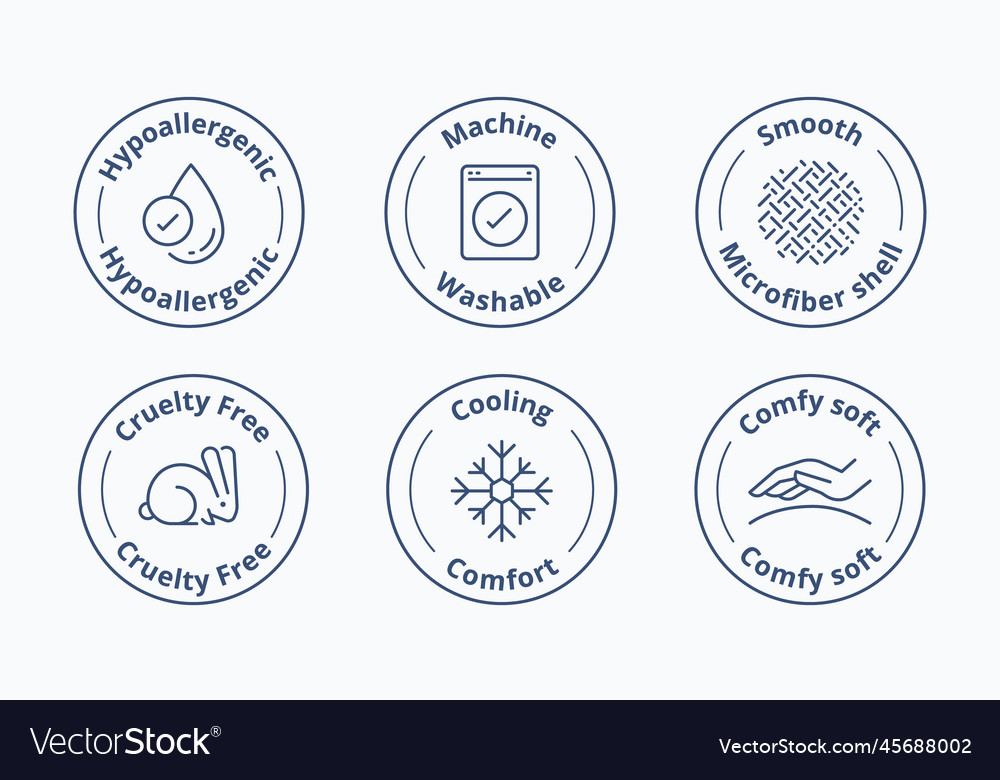 Pillow features a certified sign Royalty Free Vector Image Pillow features a certified sign Royalty Free Vector Image