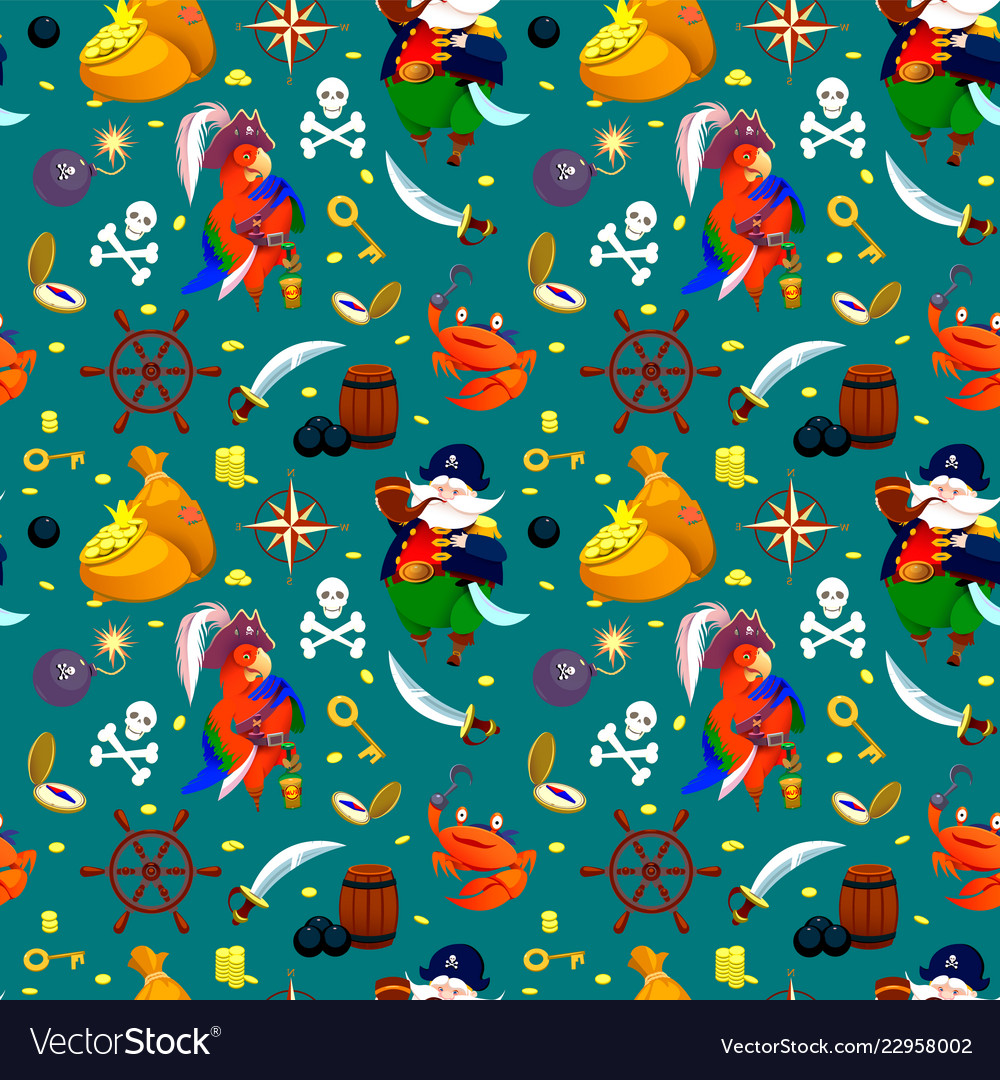 Pirate seamless texture pattern Royalty Free Vector Image