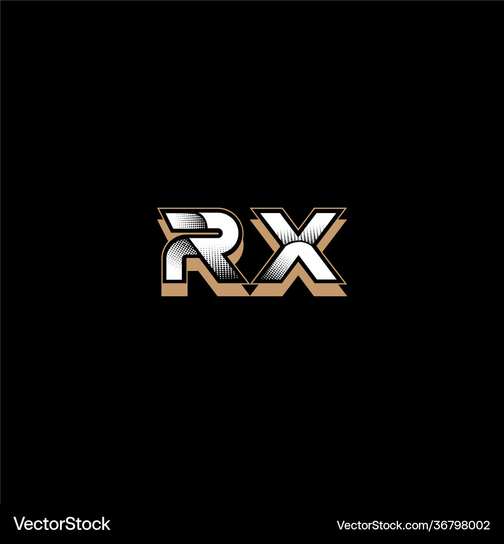 R x letter logo design on black color background Vector Image