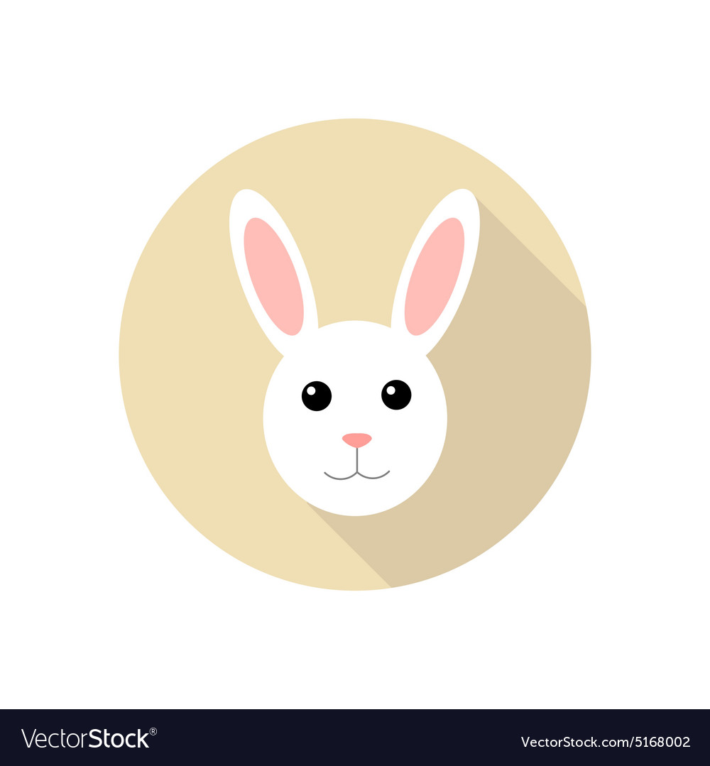 Rabbit flat icon Royalty Free Vector Image - VectorStock