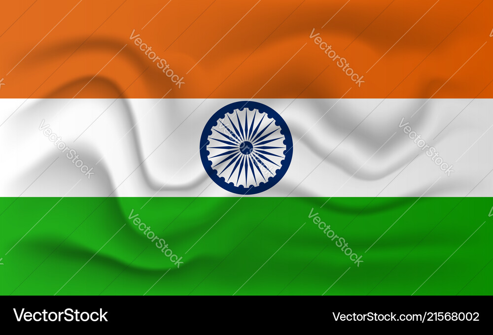 Realistic flag of india Royalty Free Vector Image