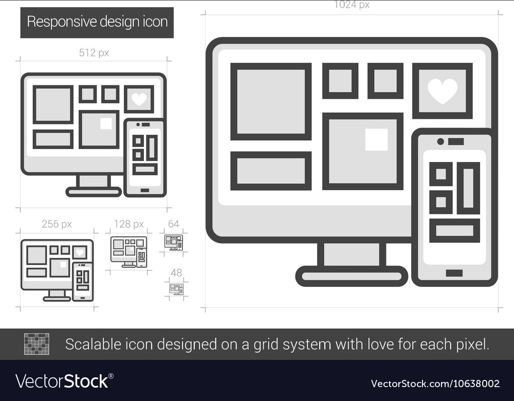Responsive design line icon Royalty Free Vector Image Responsive design line icon Royalty Free Vector Image