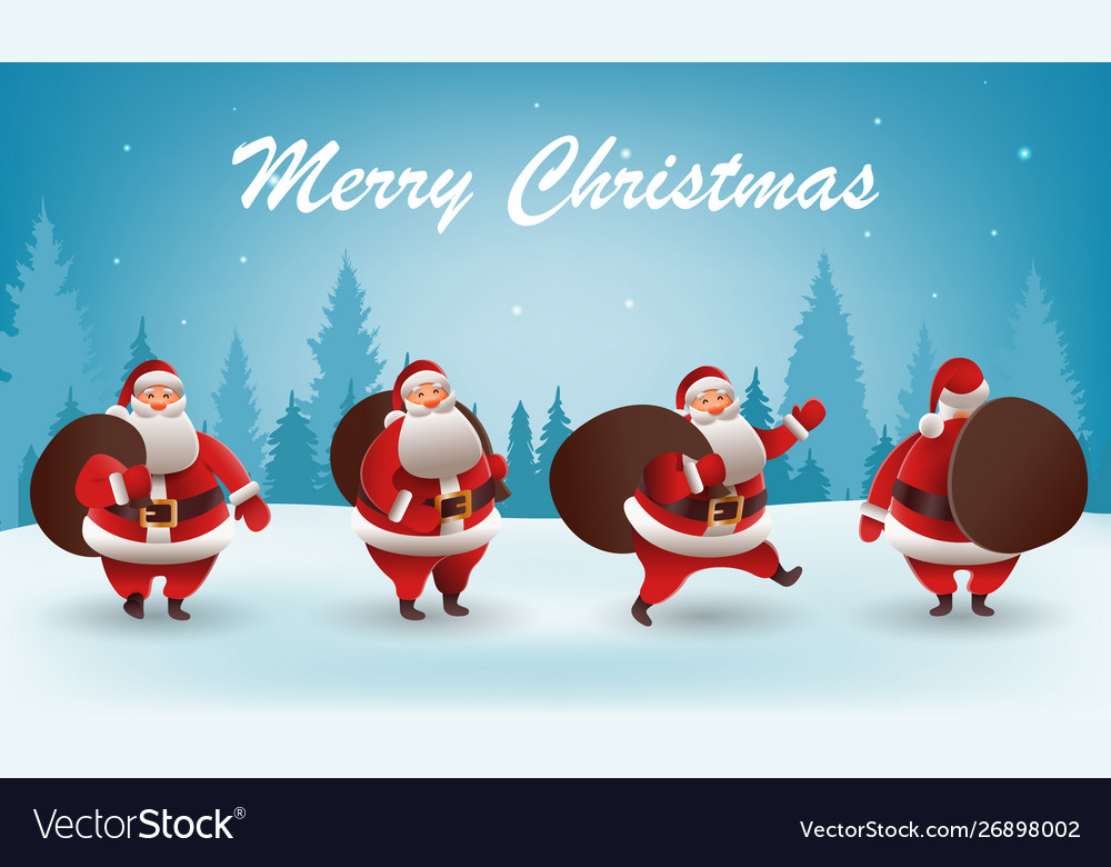Santa claus christmas character set Royalty Free Vector Santa claus christmas character set Royalty Free Vector