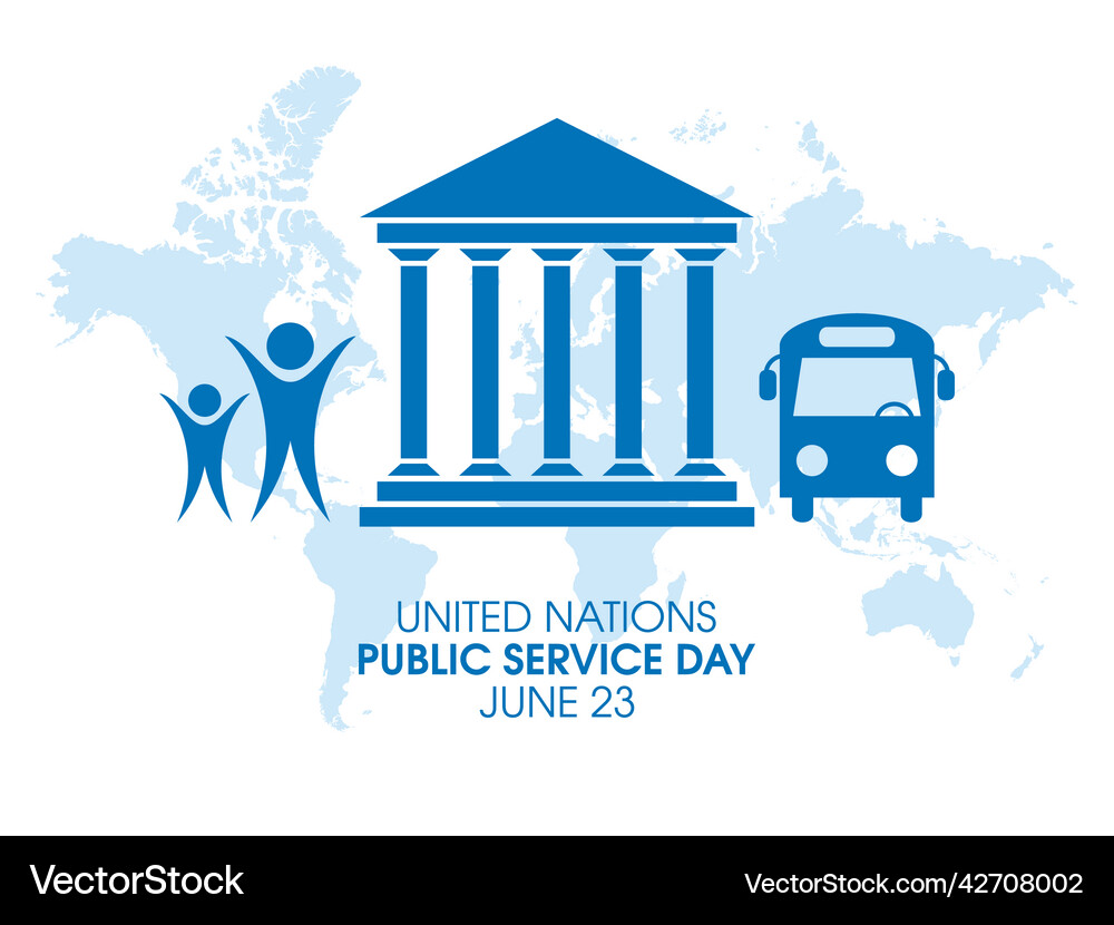 United nations public service day icon set Vector Image