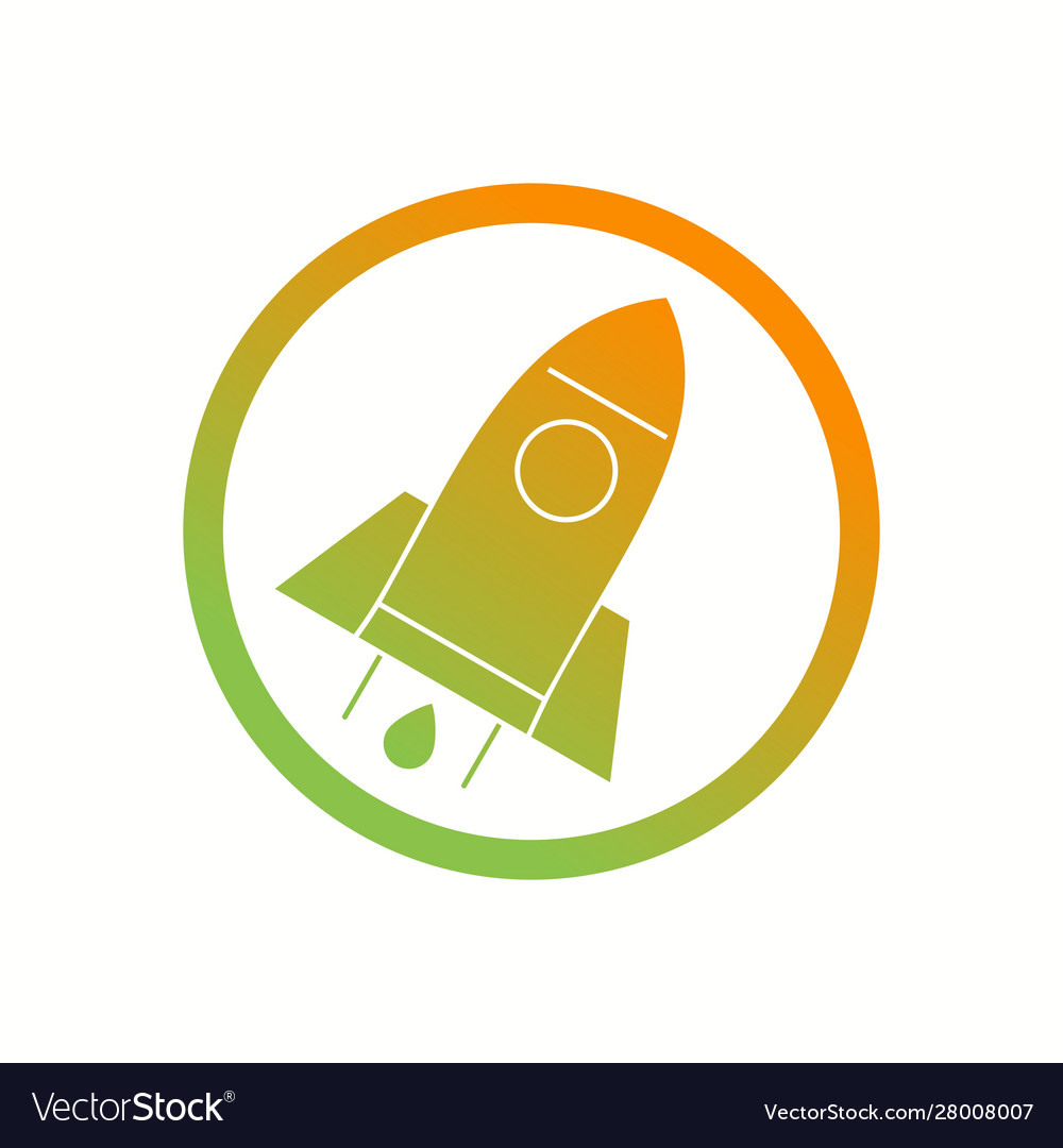Beautiful rocket glyph icon Royalty Free Vector Image