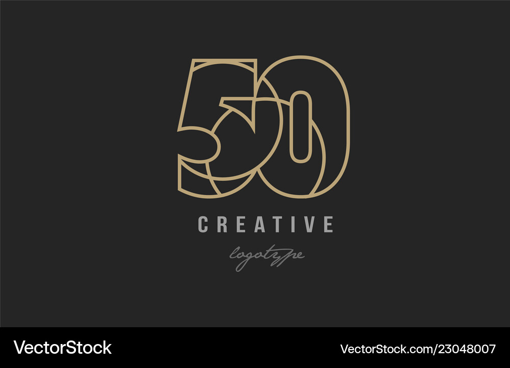 Bold Number 50 Logo – Modern Gold & Black