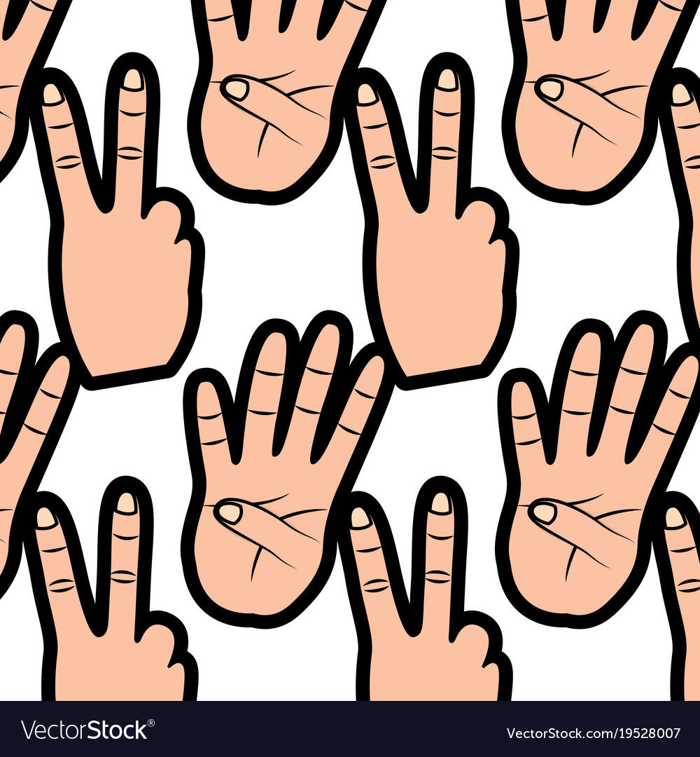 Hand gesture pattern image Royalty Free Vector Image