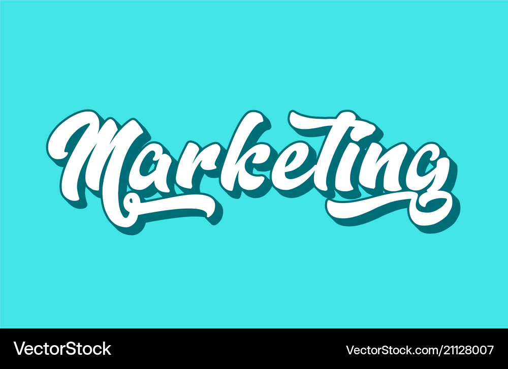 Handwritten Marketing Typography Word Art Vector Image