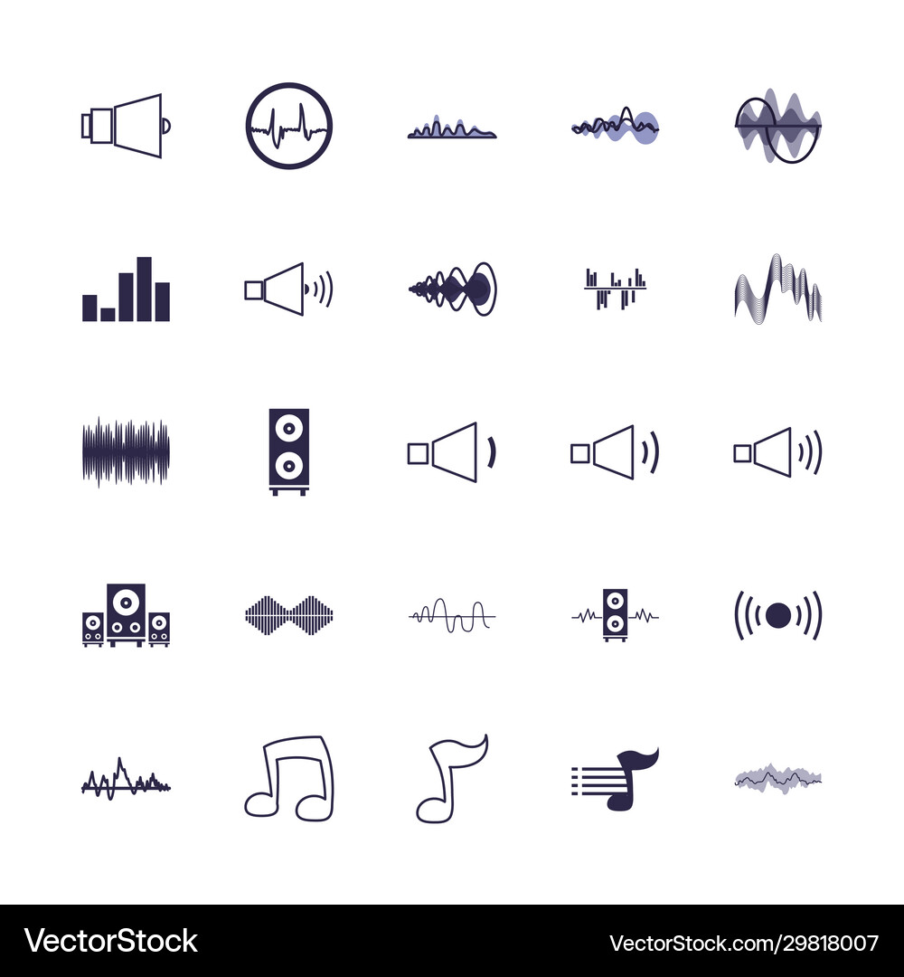 Isolated waves and music fill style icon Vector Image