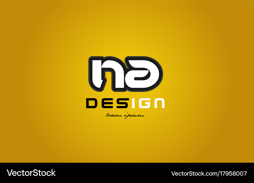 Na n a alphabet letter combination digit white on Vector Image