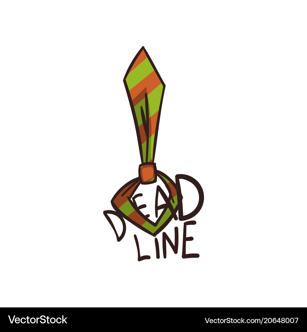Necktie and deadline word time limit stress Vector Image