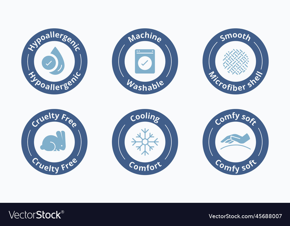 Pillow features certified sign Royalty Free Vector Image Pillow features certified sign Royalty Free Vector Image
