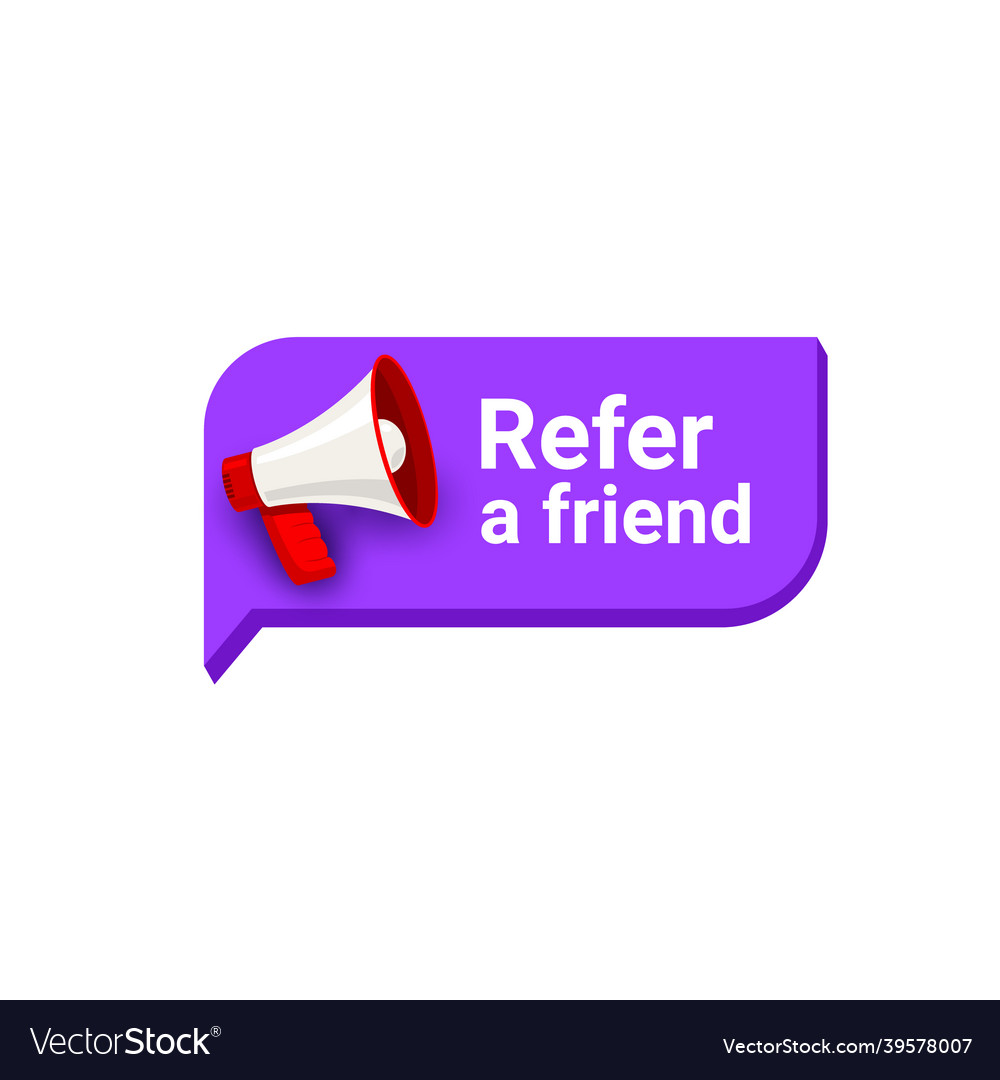 Refer friend logo icon loudspeaker referral Vector Image