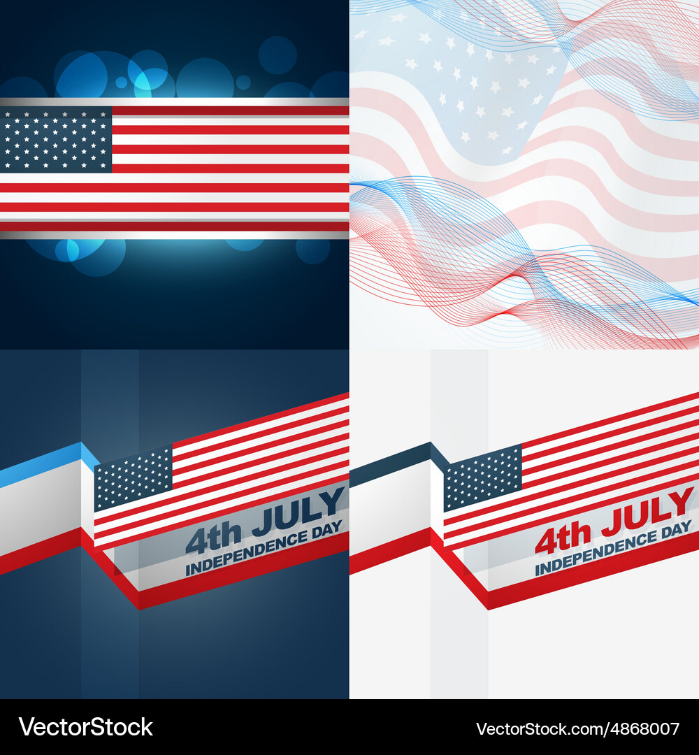 Set of american flag design Royalty Free Vector Image