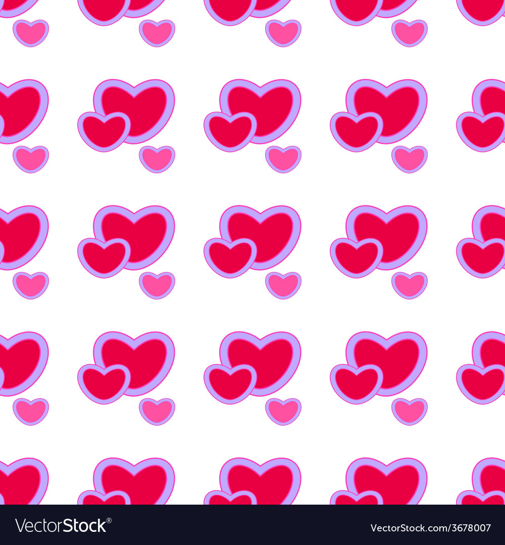Valentines daybackground with red heartsseamless Vector Image