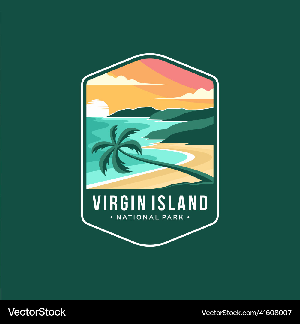 Virgin islands national park emblem patch logo Vector Image