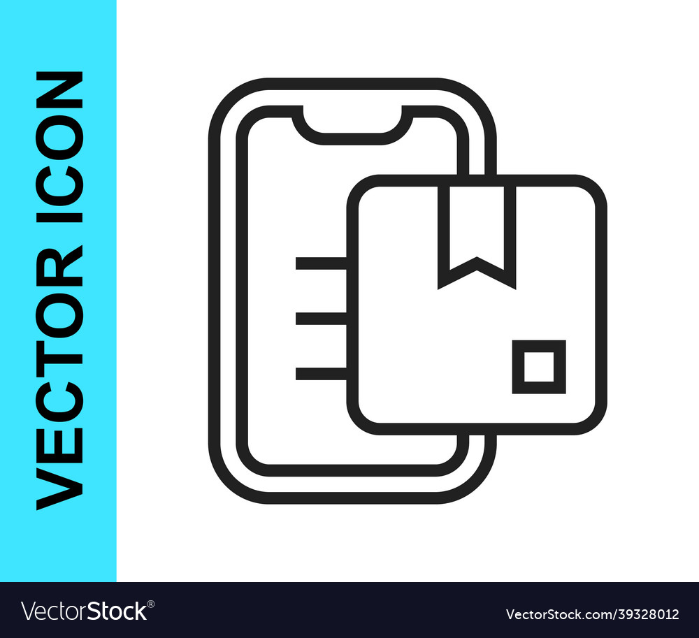 Black line document tracking marker system icon Vector Image