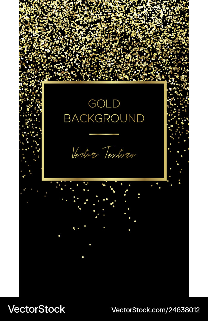 Card template with square frame of gold particles Vector Image