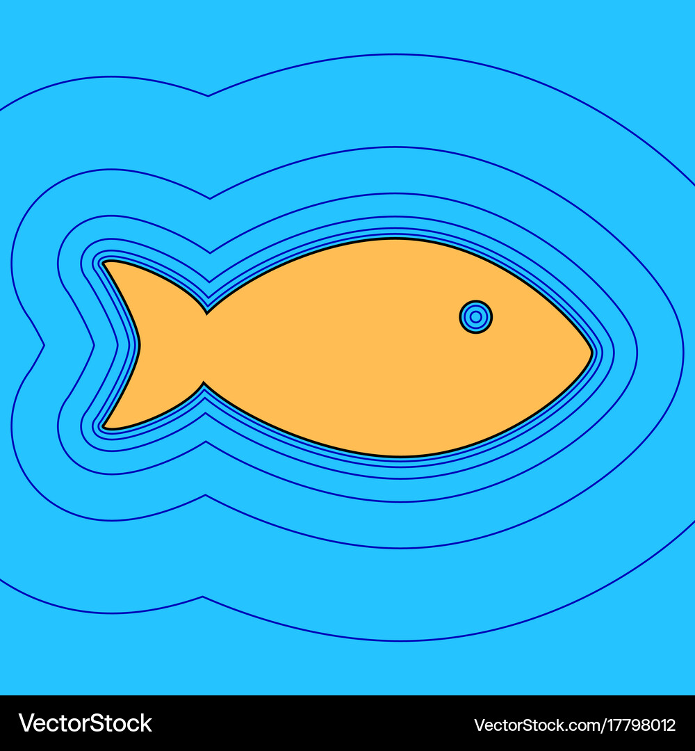 Fish sign sand color icon Royalty Free Vector Image