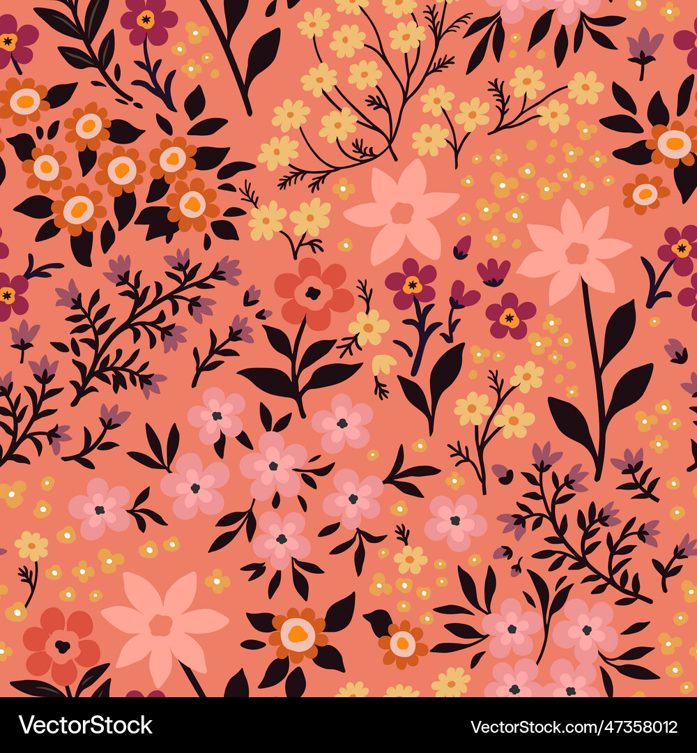 Flower design with cute wildflowers romantic Vector Image