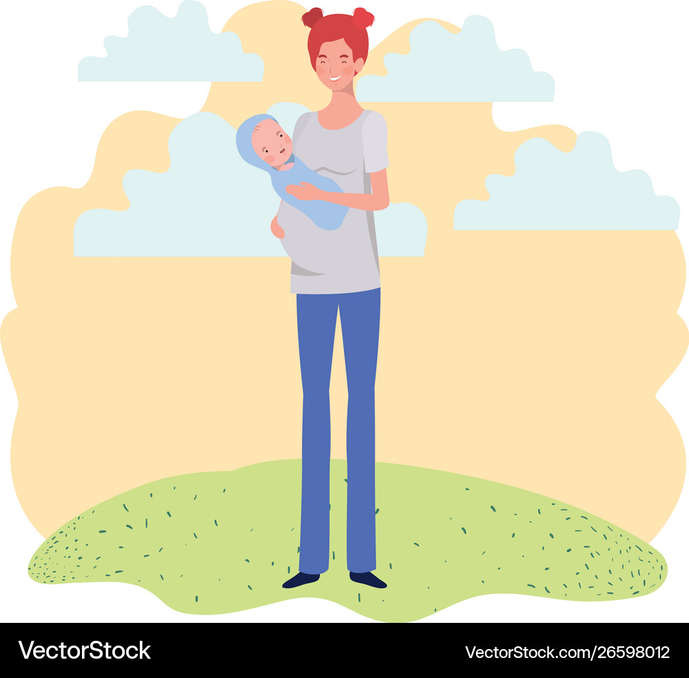 Isolated mother with baby design Royalty Free Vector Image