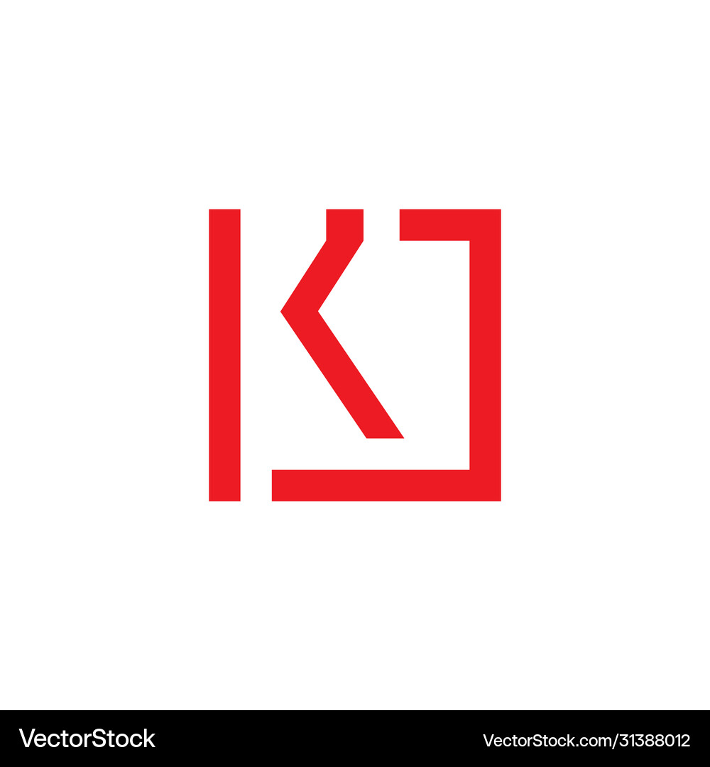 Letter kj simple geometric square design symbol Vector Image