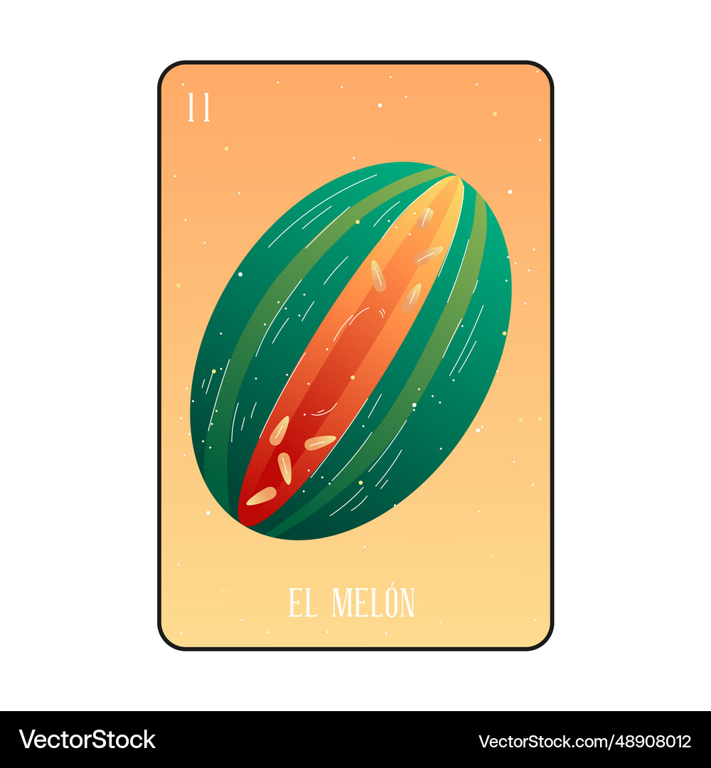 Loteria melon card Royalty Free Vector Image - VectorStock