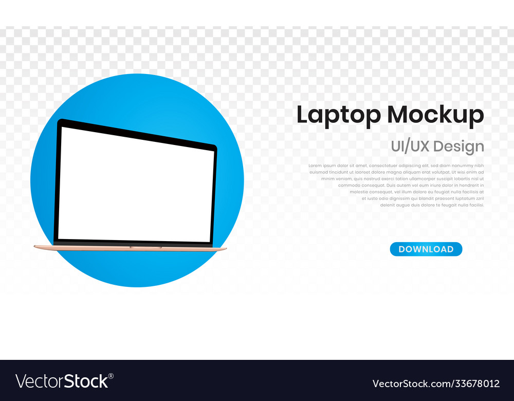 Mockup laptop with blank screen blank template Vector Image