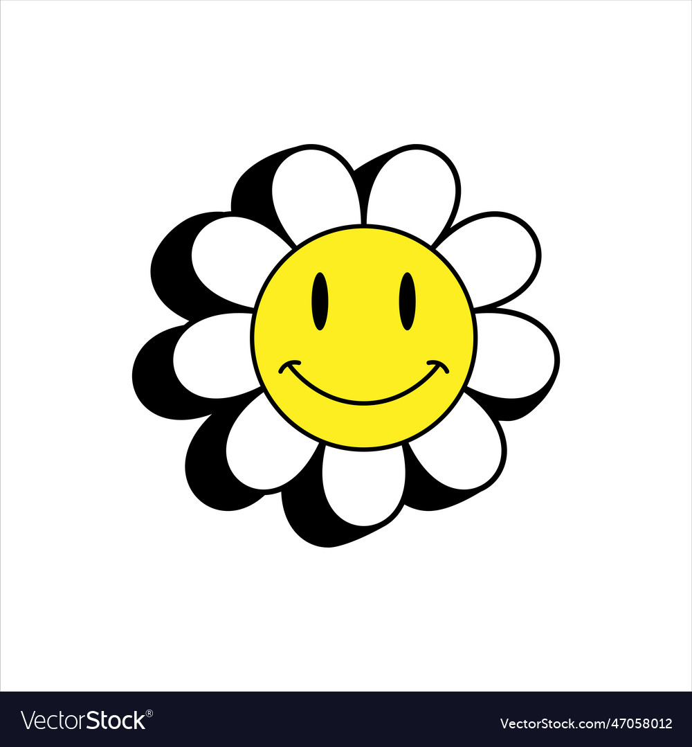 Retro smiley sticker Royalty Free Vector Image