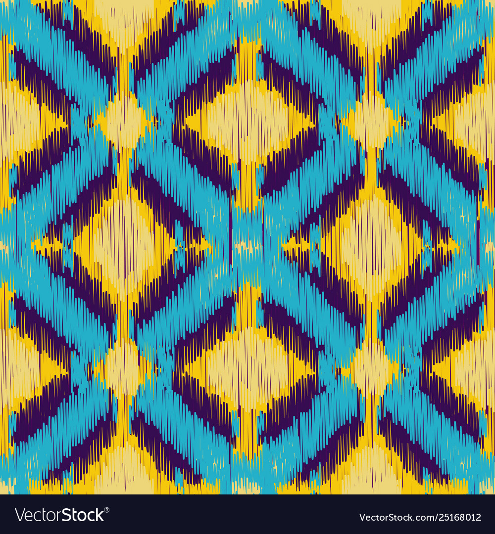 Seamless ikat pattern Royalty Free Vector Image