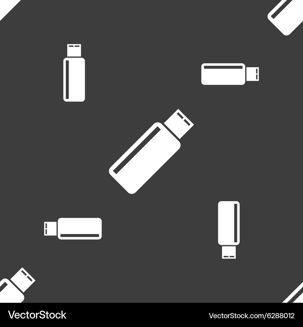 Usb sign icon flash drive stick symbol seamless Vector Image