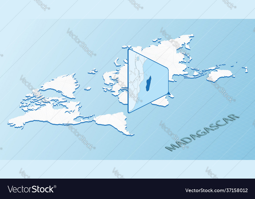 World map in isometric style with detailed map Vector Image