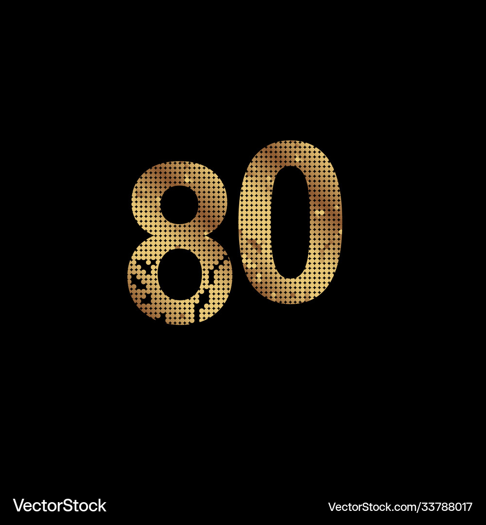 80 years anniversary celebration gold template Vector Image