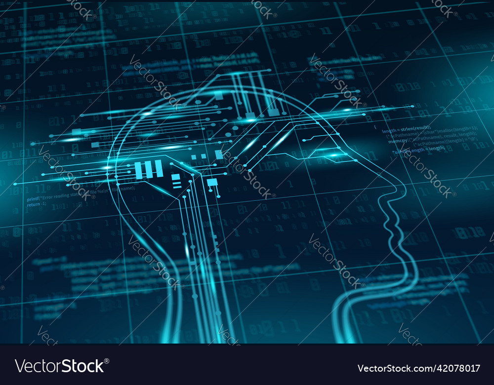 Ai big data and machine learning technology Vector Image
