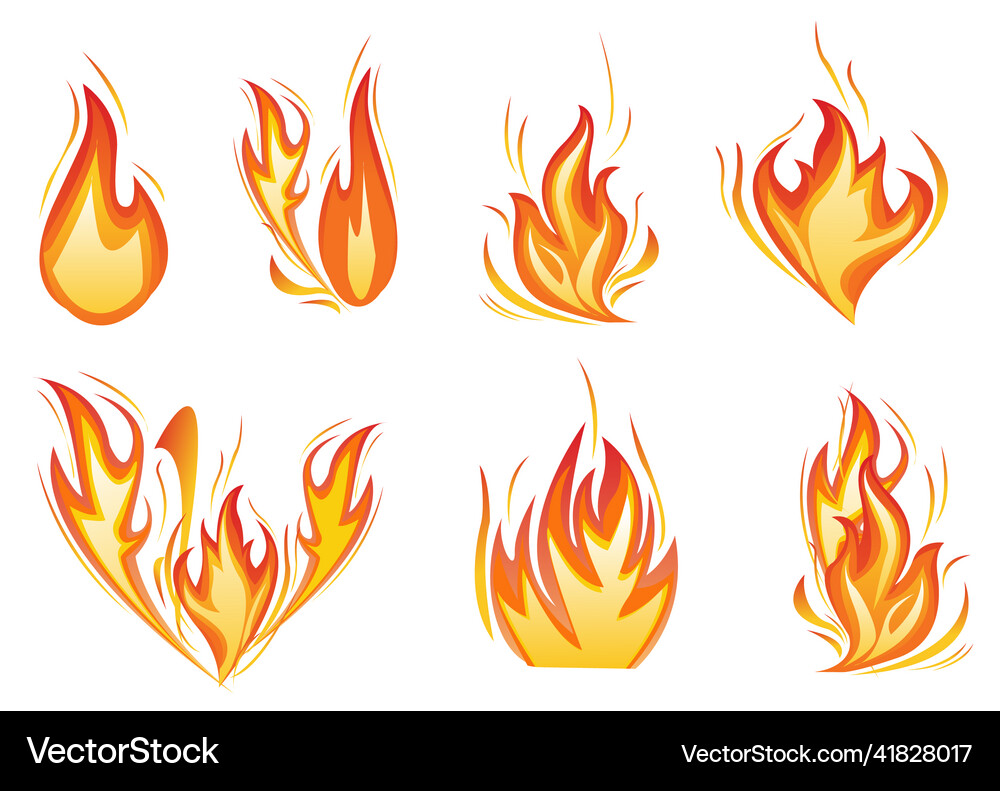 Bonfire burn in cartoon style fire Royalty Free Vector Image