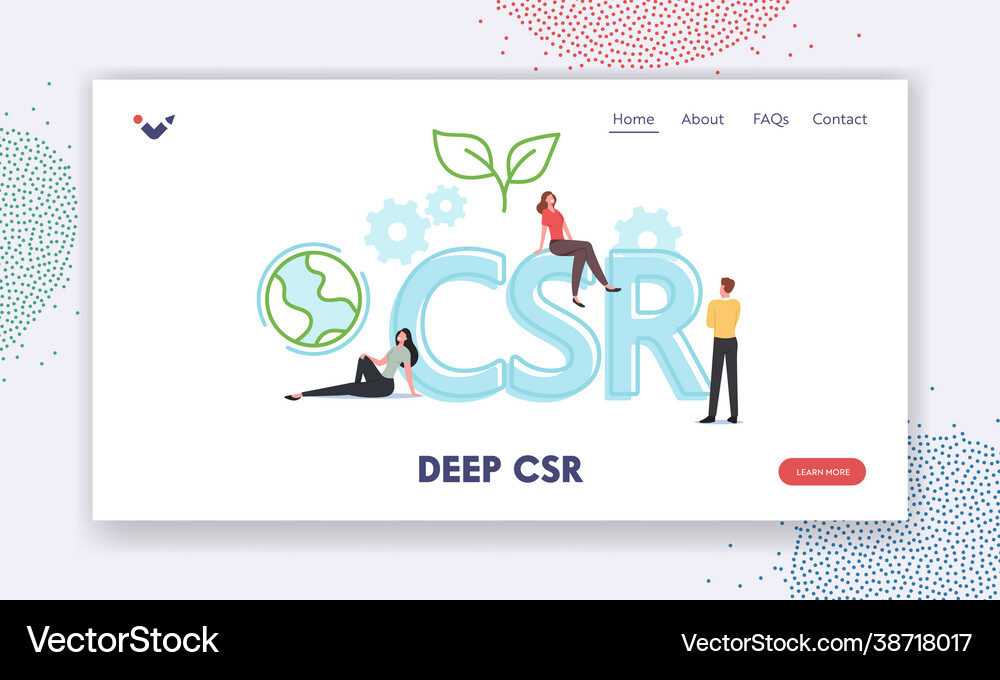 Deep csr landing page template corporate social Vector Image