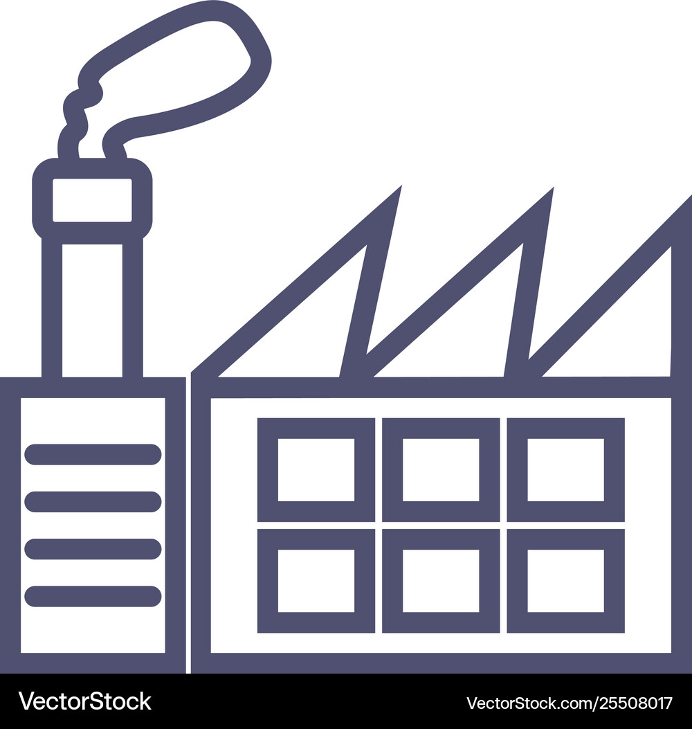 Factory icon simple clean sign symbol Royalty Free Vector