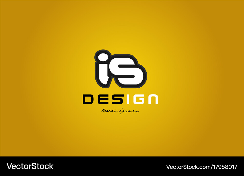 Is i s alphabet letter combination digit white Vector Image